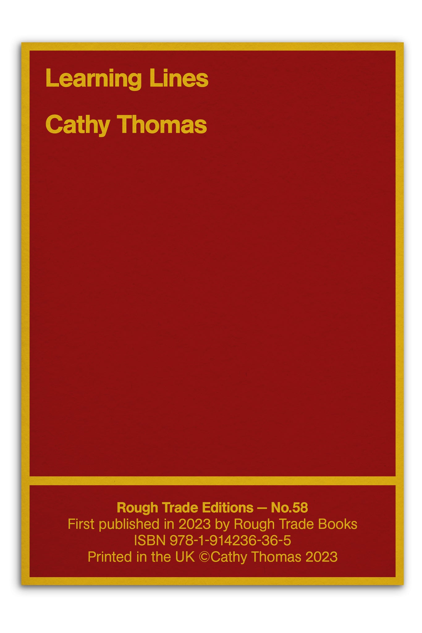LEARNING LINES: TWO SHORT STORIES - Cathy Thomas – Rough Trade Books